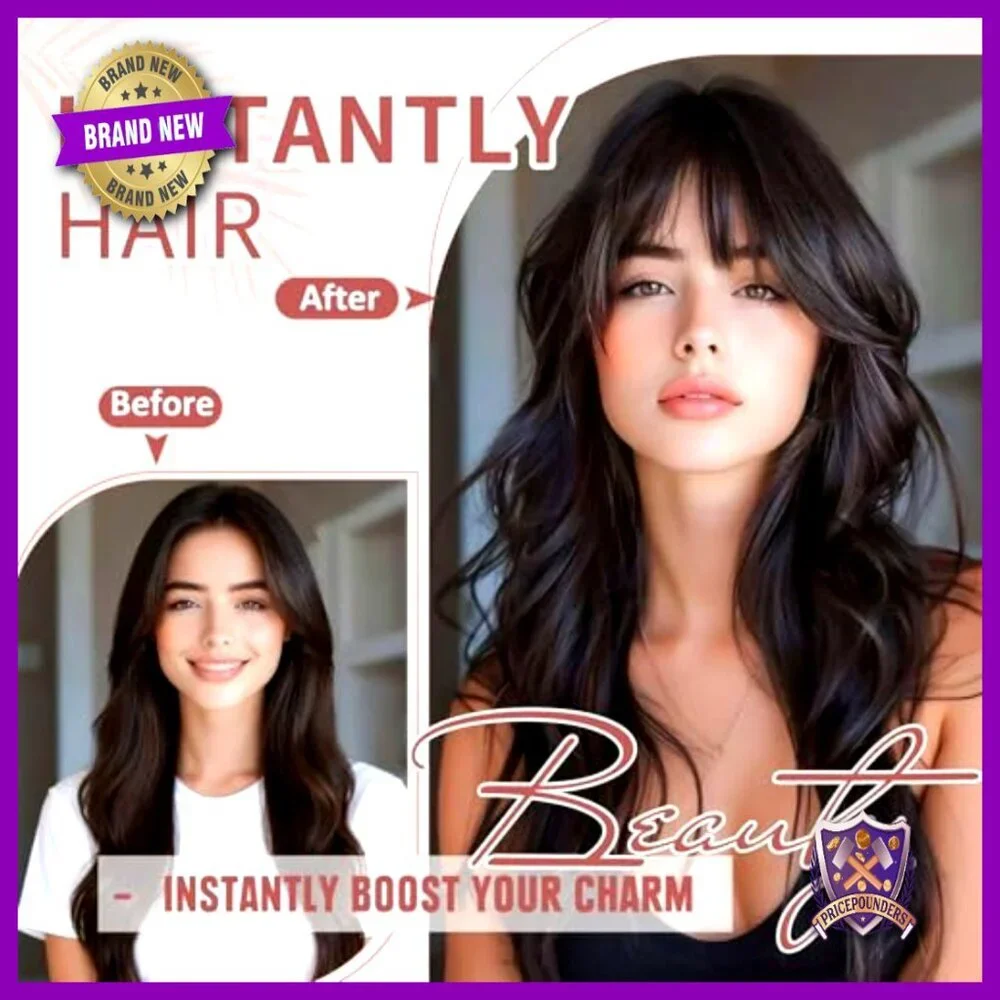 Accessories | Human Hair Topper With Bangs Seamless Invisible Base For ...
